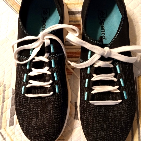 Spenco | Shoes | Spenco Orthotic Lace Up Walking Sneaker Black Size ...